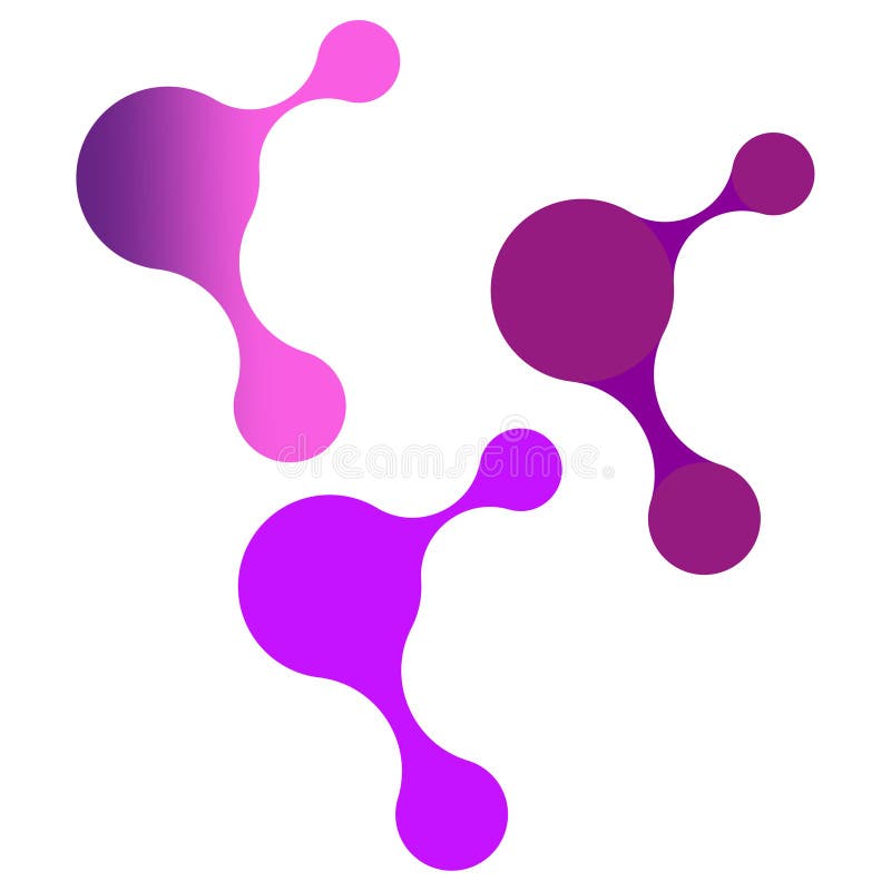 Molecule, Purple.element with Business Card Template on White ...