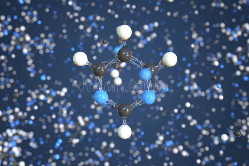 Molecule of Pyrimidine, Conceptual Molecular Model. Scientific 3d ...