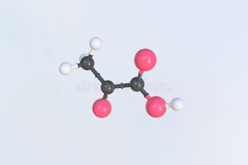 Molecule of Pyruvic Acid, Isolated Molecular Model. 3D Rendering Stock ...