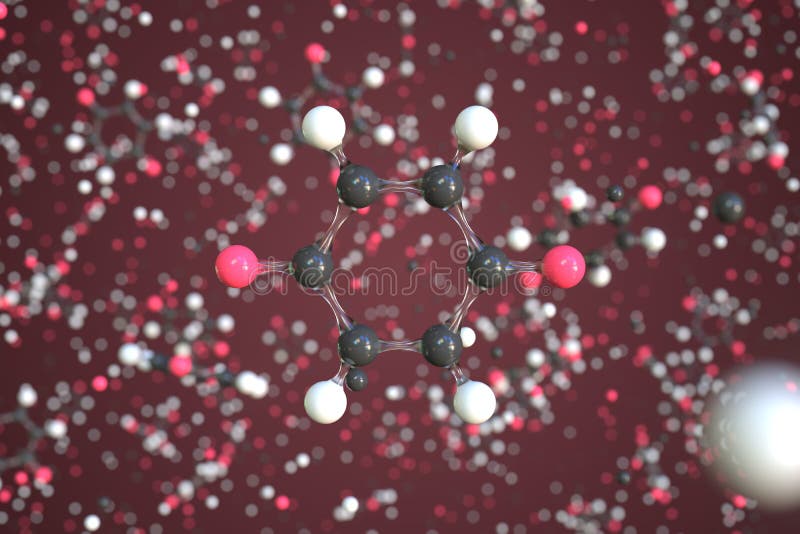 Molecule of Quinone, Conceptual Molecular Model. Scientific 3d ...