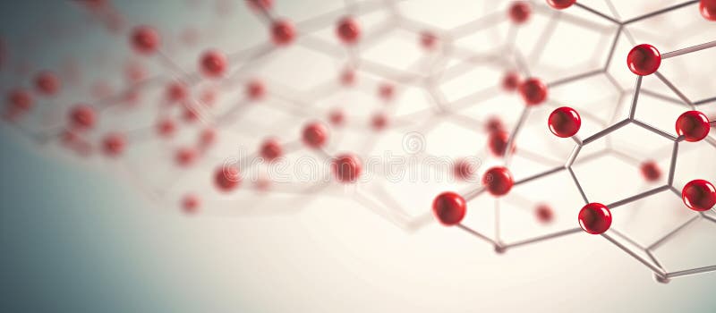 A Molecule with Red Spheres on it Stock Illustration - Illustration of ...