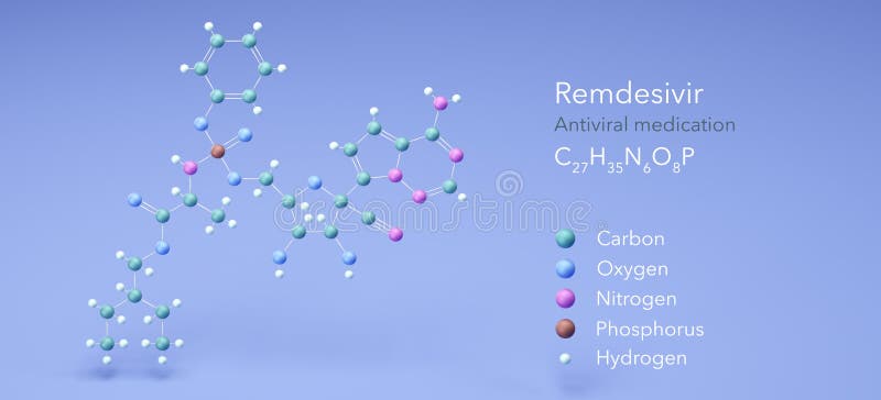 Molecule Remdesivir, Molecular Structures, Antiviral Medication 3d ...