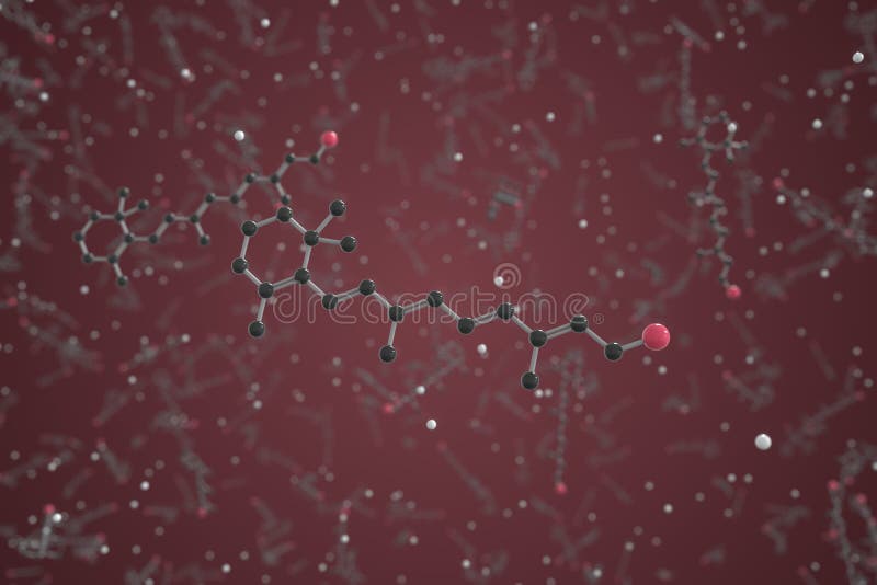 Molecule of Retinol. Molecular Model, Science Related 3d Rendering ...