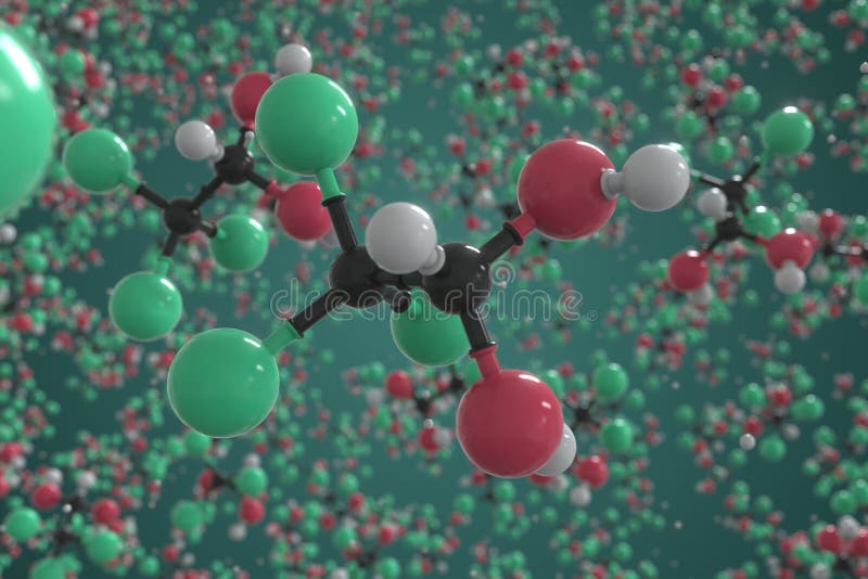 Chloral Hydrate Molecule Made with Balls, Scientific Molecular Model ...