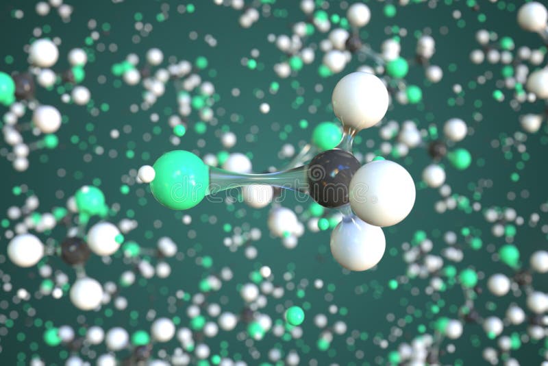 Chloromethane Molecule Made with Balls, Scientific Molecular Model ...