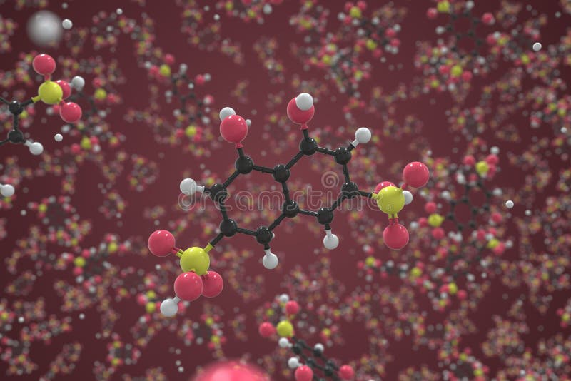 Chromotropic Acid Molecule Made with Balls, Scientific Molecular Model ...