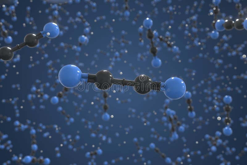 Cyanogen Molecule Made with Balls, Scientific Molecular Model. Chemical ...