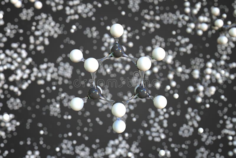 Cyclohexane Molecule, Conceptual Molecular Model. Chemical 3d Rendering ...