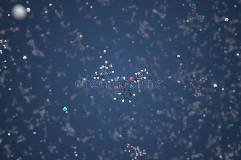 Dibucaine Hydrochloride Molecule Made with Balls, Conceptual Molecular ...