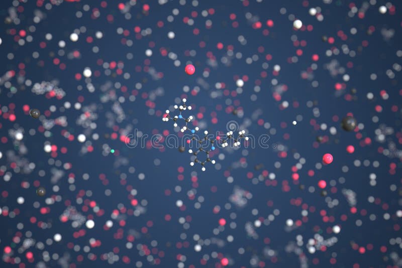 Dibucaine Hydrochloride Molecule Made with Balls, Conceptual Molecular ...