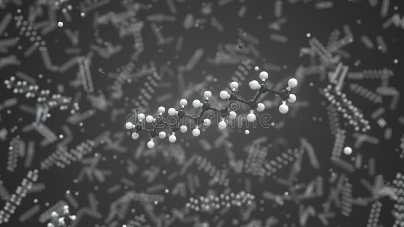 Dodecane Molecule Made with Balls, Scientific Molecular Model. Chemical ...