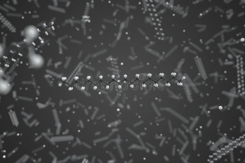 Eicosane Molecule, Scientific Molecular Model, 3d Rendering Stock ...