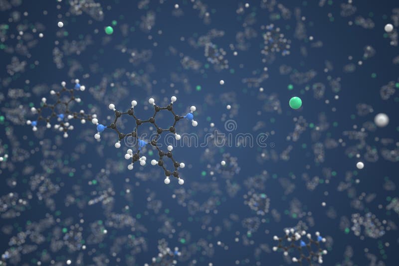 Ethidium Bromide Molecule, Ball-and-stick Molecular Model. Chemical 3d ...