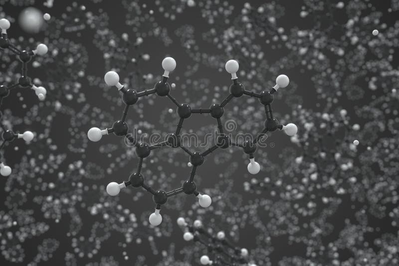 Fluoranthene Molecule Made with Balls, Scientific Molecular Model ...