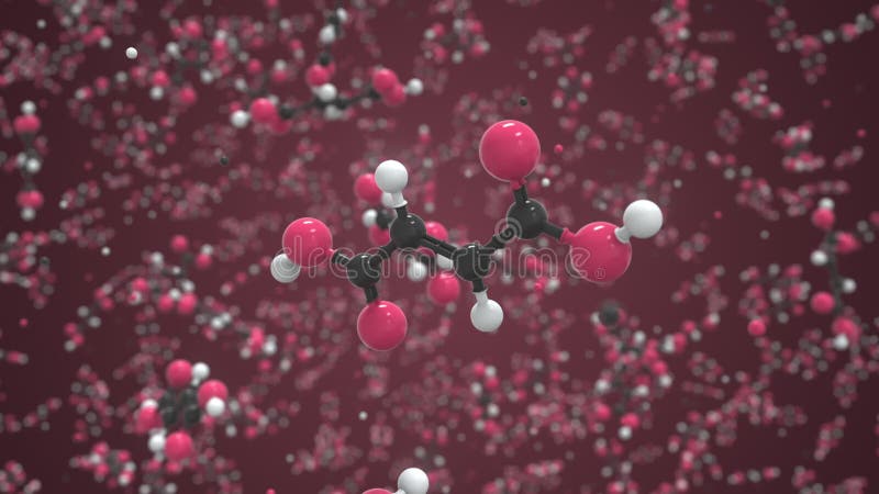 Fumaric Acid Molecule, Scientific Molecular Model, Looping 3d Animation ...