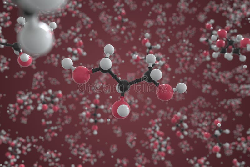 Glycerol Molecule Made with Balls, Scientific Molecular Model. Chemical ...