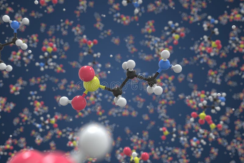 Homotaurine Molecule, Scientific Molecular Model, 3d Rendering Stock ...