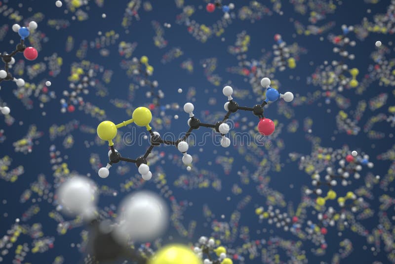 Lipoamide Molecule, Ball-and-stick Molecular Model. Chemical 3d ...
