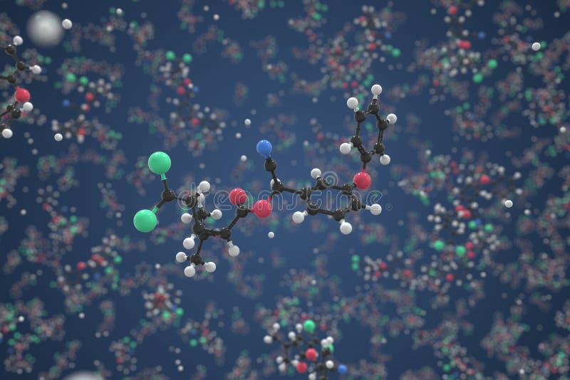 Cypermethrin Molecule, Molecular Structure, Insecticide, Ball and Stick ...
