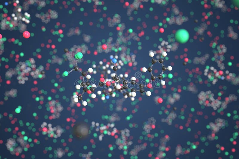 Cypermethrin Molecule, Molecular Structure, Insecticide, Ball and Stick ...