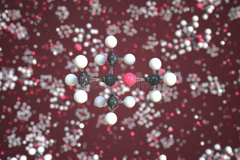 Methyl Tert-butyl Ether (MTBE, TBME) Gasoline Additive Molecule. Atoms ...