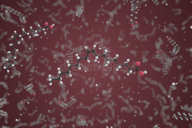 Oleic Acid Molecule Made with Balls, Scientific Molecular Model ...