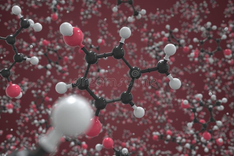 Orcinol Molecule Made with Balls, Scientific Molecular Model. Chemical ...