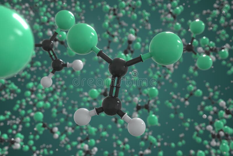 Polyvinylidene Chloride PVDC Polymer, Chemical Structure. Skeletal ...