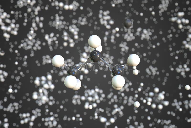 Propane Molecule Made with Balls, Scientific Molecular Model. Chemical ...
