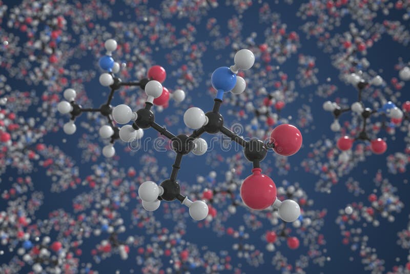 Valine Molecule Isolated on Grey Stock Illustration - Illustration of ...