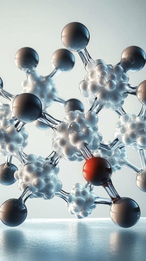 A Molecule is Shown with a Red Dot in the Middle Stock Illustration ...