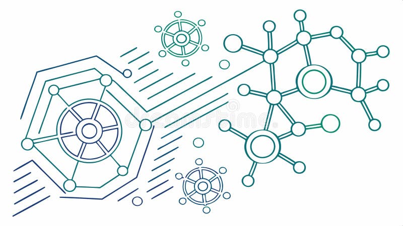 Molecule Structure Art Science Design And Abstract Pattern Vector Design Generative Ai Stock