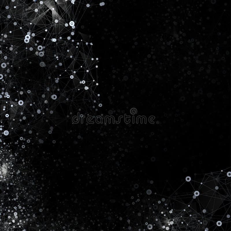 Molecule Structure, Black Background for Stock Vector - Illustration of ...