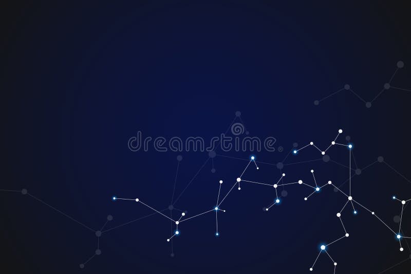 Molecule Structure Dna and Neurons, Connected Lines with Dots, Genetic ...