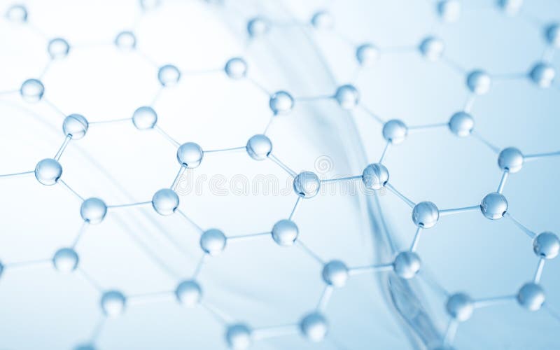 Molecule Structure with Hexagonal Shape, 3d Rendering Stock ...