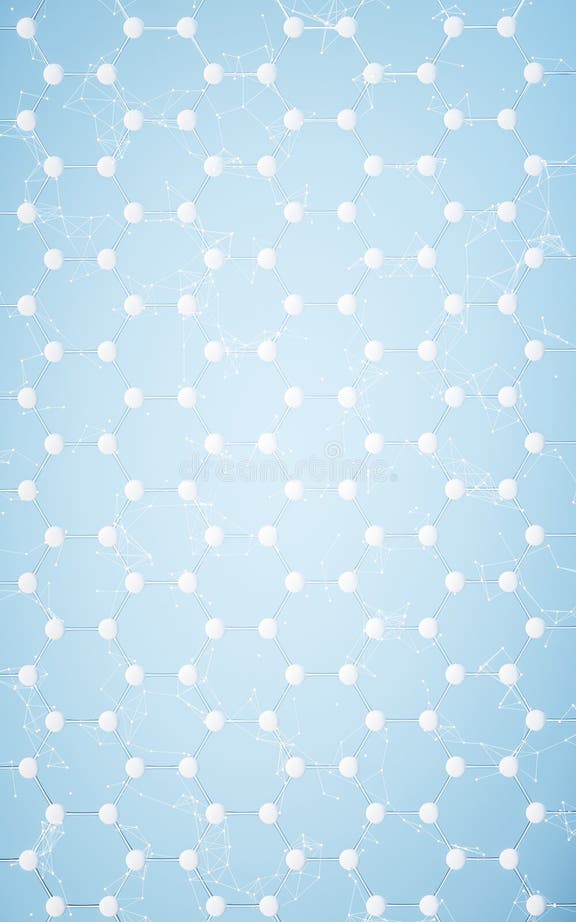 Molecule Structure with Hexagonal Shape, 3d Rendering Stock Illustration - Illustration of atom ...