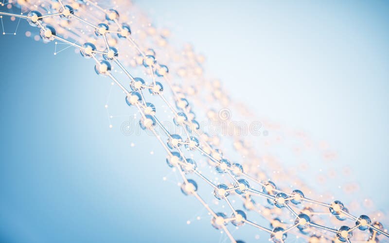 Molecule Structure with Hexagonal Shape, 3d Rendering Stock Illustration - Illustration of ...