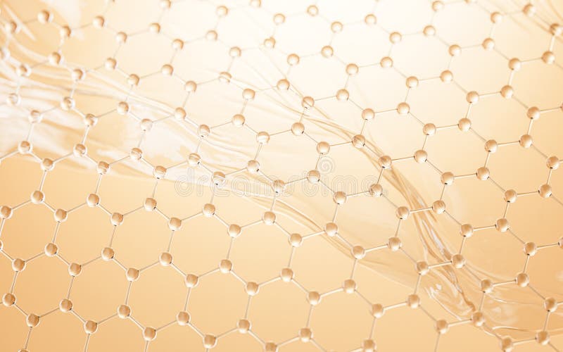 Molecule Structure with Hexagonal Shape, 3d Rendering Stock ...