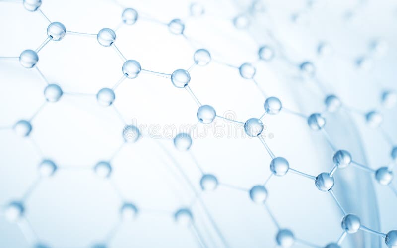 Molecule Structure with Hexagonal Shape, 3d Rendering Stock Illustration - Illustration of ...