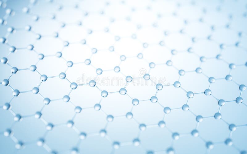 Molecule Structure with Hexagonal Shape, 3d Rendering Stock Illustration - Illustration of ...