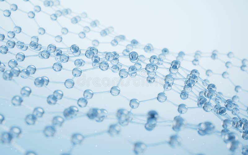 Molecule Structure with Hexagonal Shape, 3d Rendering Stock ...