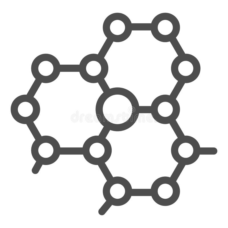 Molecule Structure Line Icon. Atom Connection Vector Illustration ...