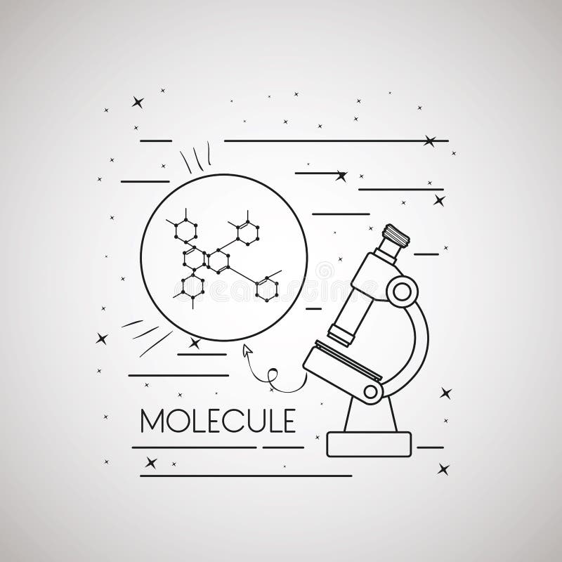 Molecule Structure with Microscope Stock Vector - Illustration of ...
