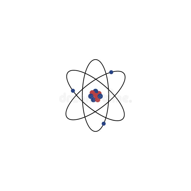 Atom Flat Icon Symbol stock vector. Illustration of experiment - 227873701