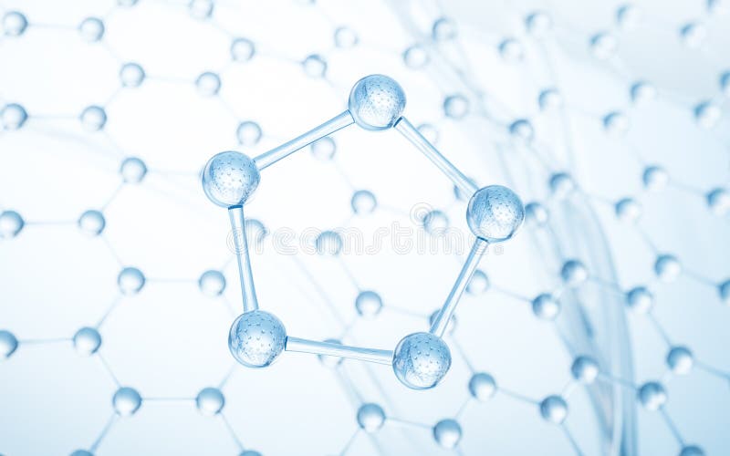 Molecule Structure with Pentagon Shape, 3d Rendering Stock Illustration ...