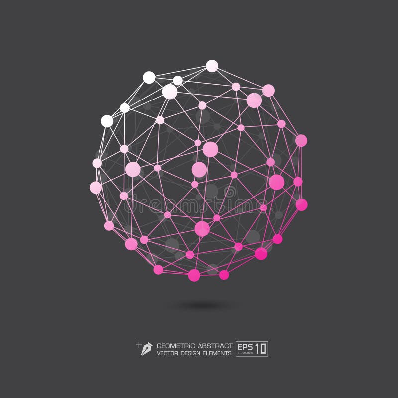 Molecule Structure Pink Color on Gray Background Vector EPS10 Format ...