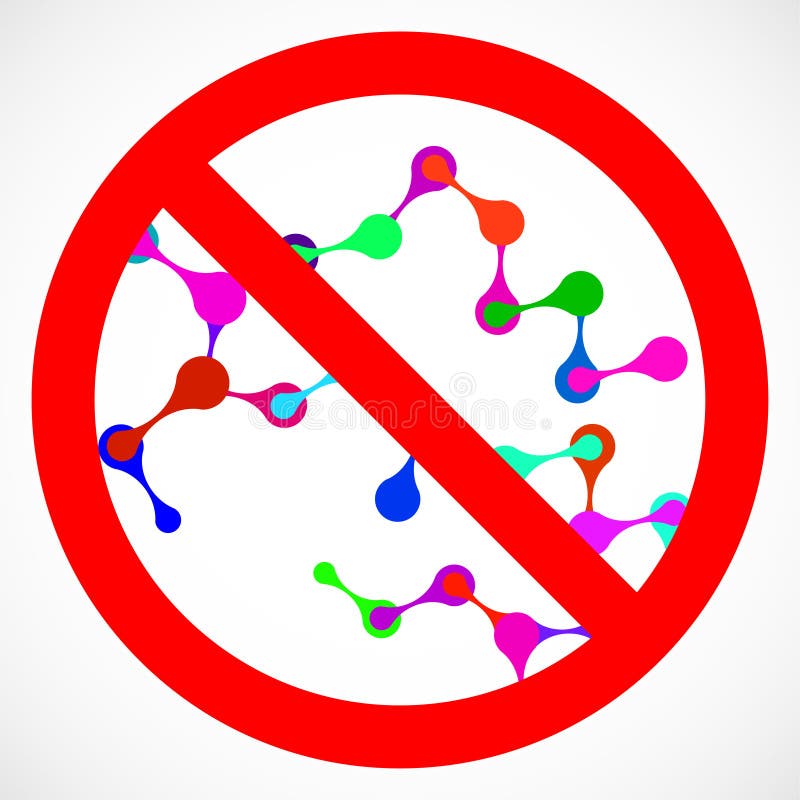 Forbidden Molecule Icon, Prohibited Hub Connection Sign, Molecule and ...