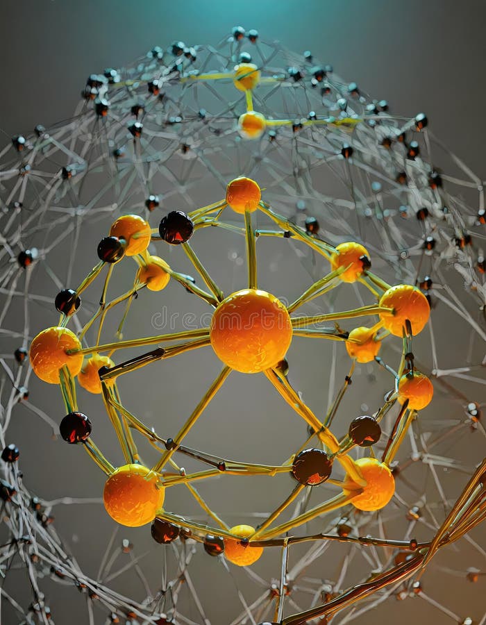 Molecule Structure Rotating on Dark Background with Other Molecules in ...