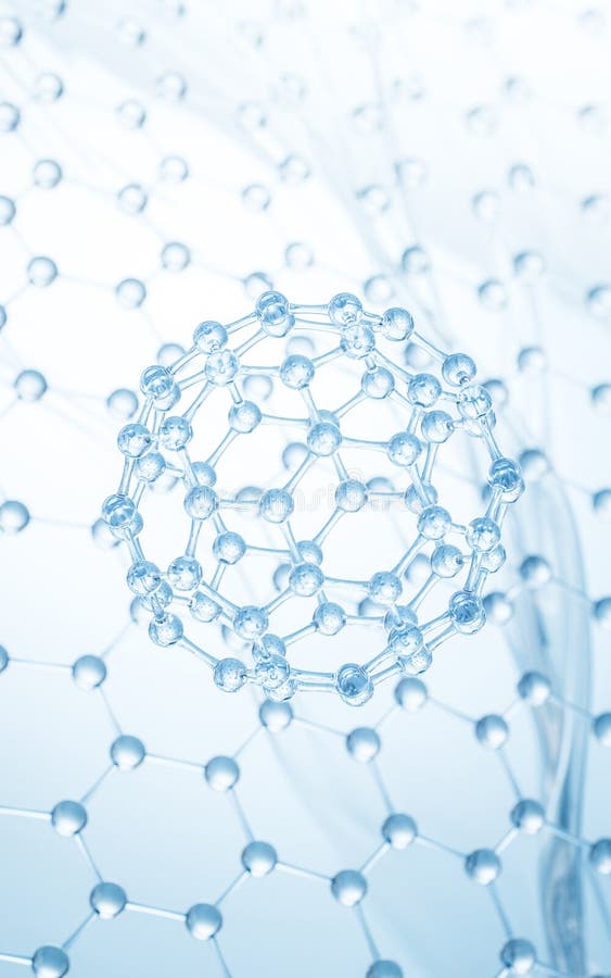 Molecule Structure with Sphere Shape, 3d Rendering Stock Illustration ...