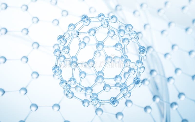 Molecule Structure with Sphere Shape, 3d Rendering Stock Illustration ...